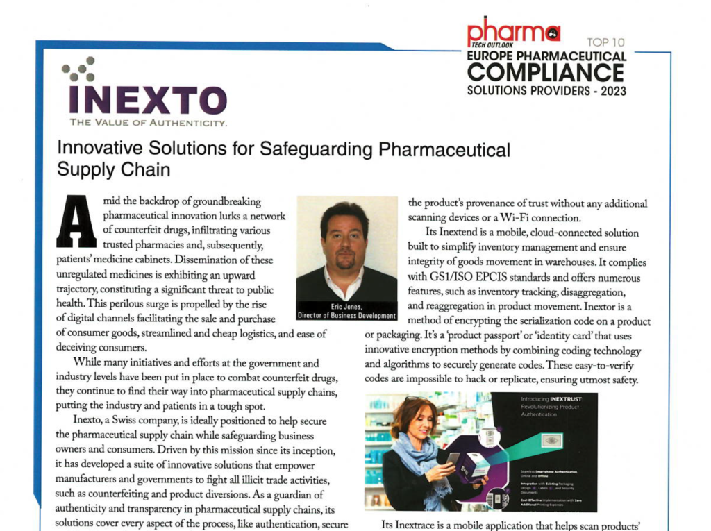 Article in Pharma Tech Outlook Magazine | Inexto